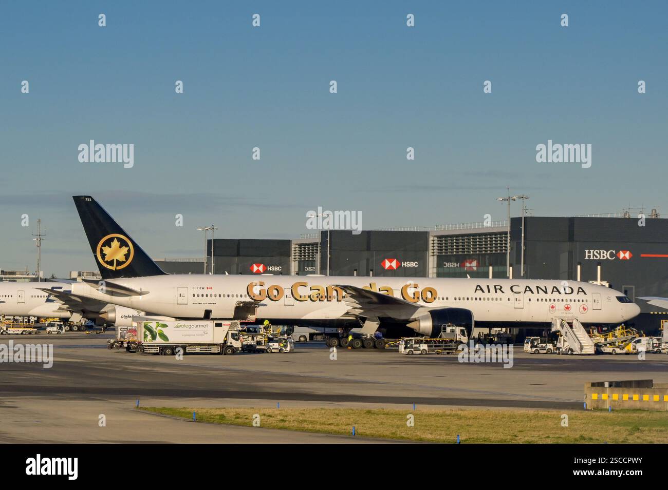 London, England, UK - 3 January 2025: Boeing 777 ER jet (registration C ...