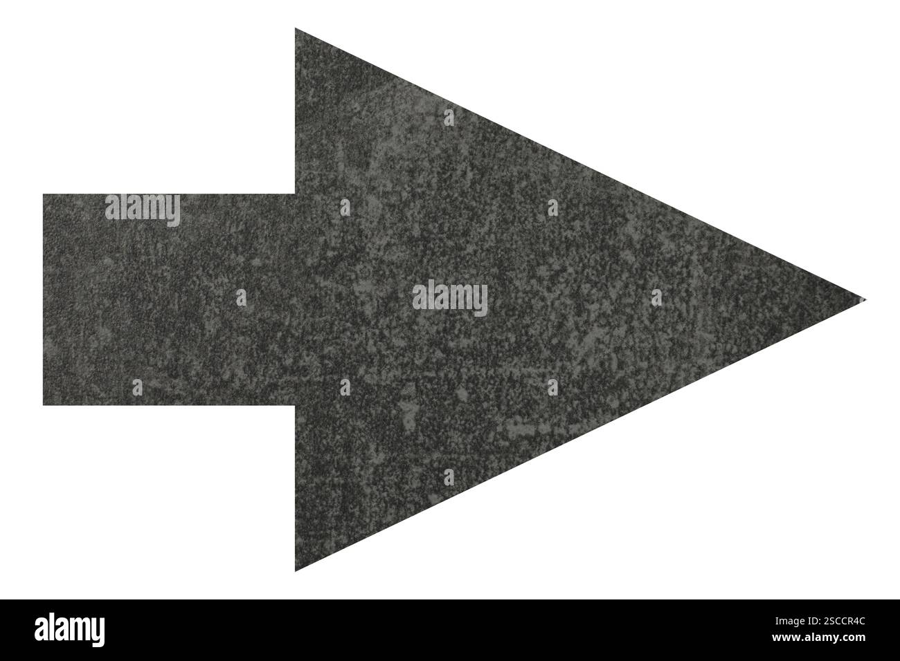 Arrow with texture of dark grey stone surface isolated on white Stock ...