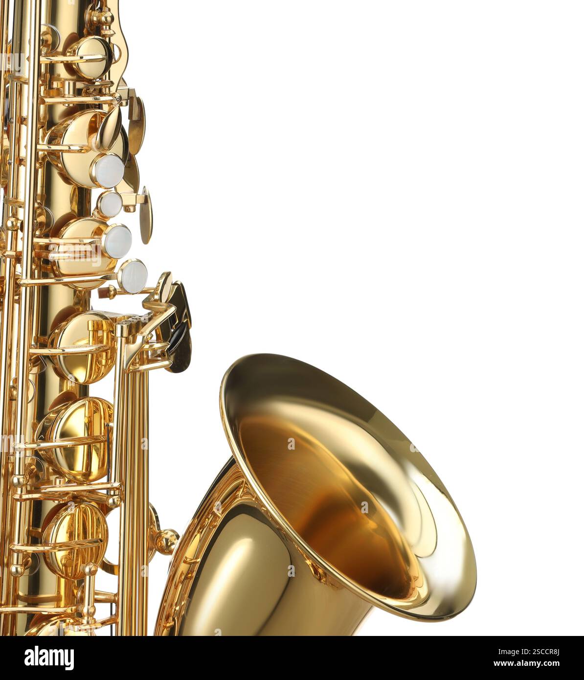 Jazz. One beautiful saxophone isolated on white Stock Photo - Alamy