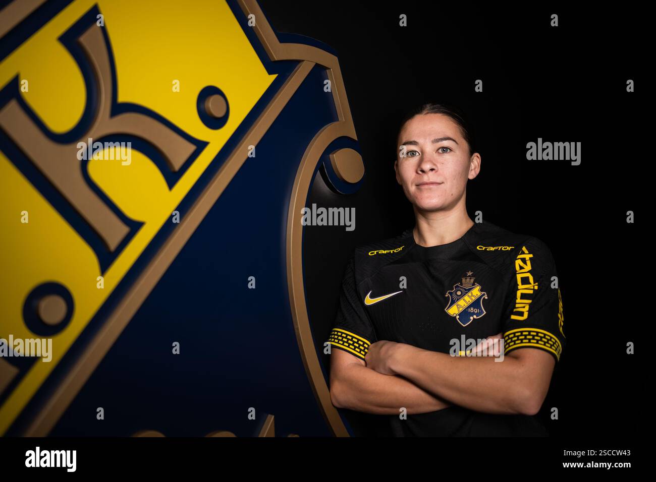 Stockholm, Sverige. 06th Feb, 2025. 250206 AIKs Angela Beard poserar ...