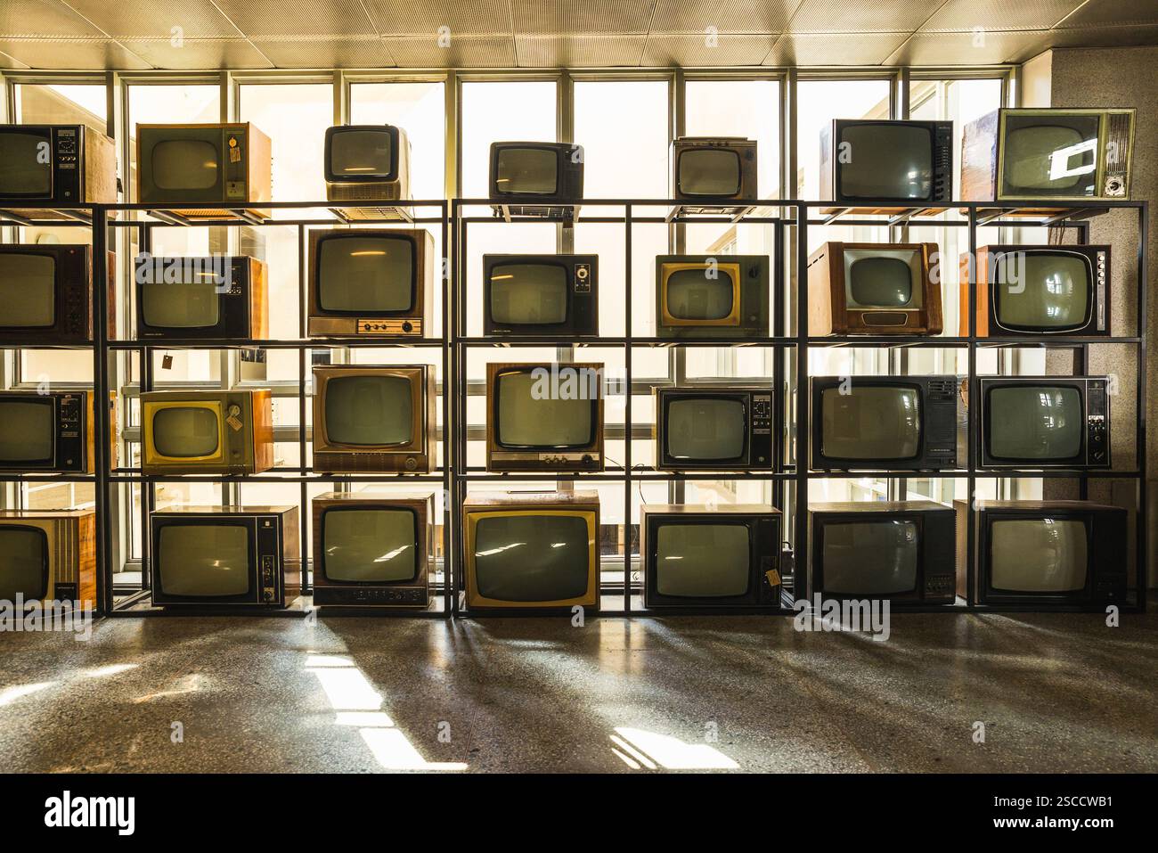 Display of Old Analog Television TV Sets Stock Photo - Alamy