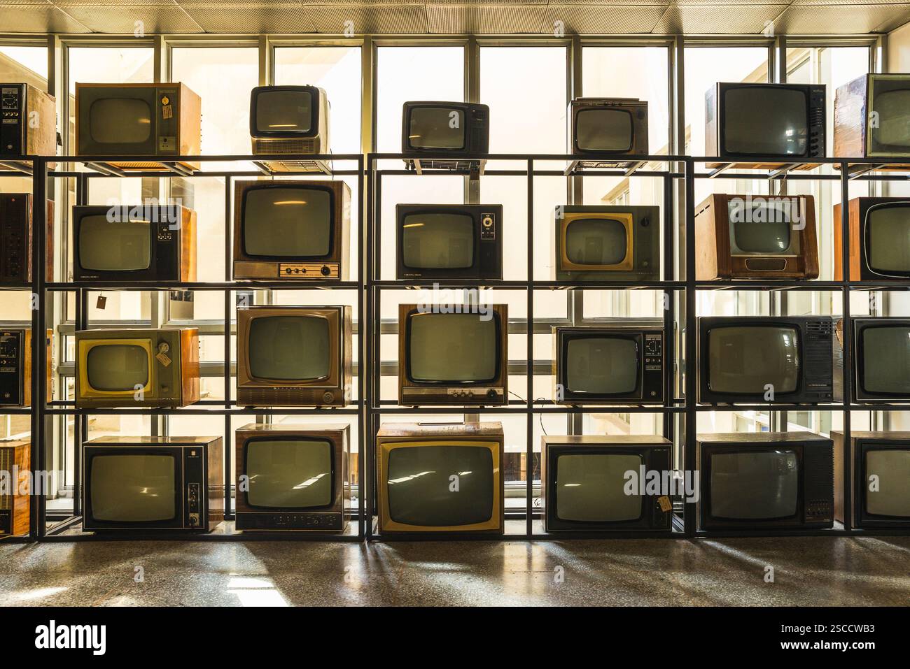 Display of Old Analog Television TV Sets Stock Photo - Alamy