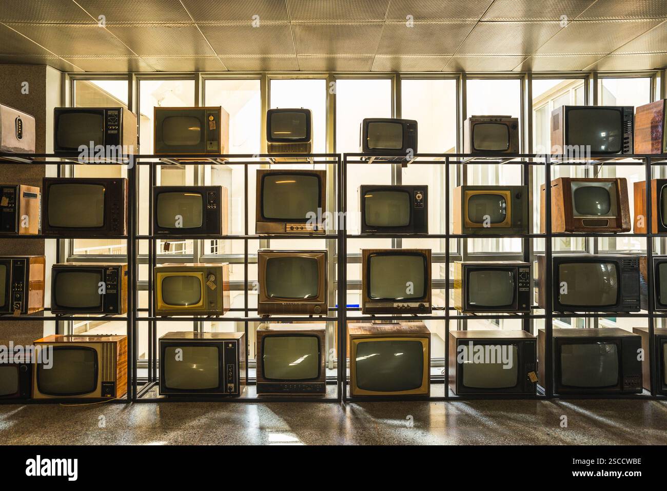 Display of Old Analog Television TV Sets Stock Photo - Alamy