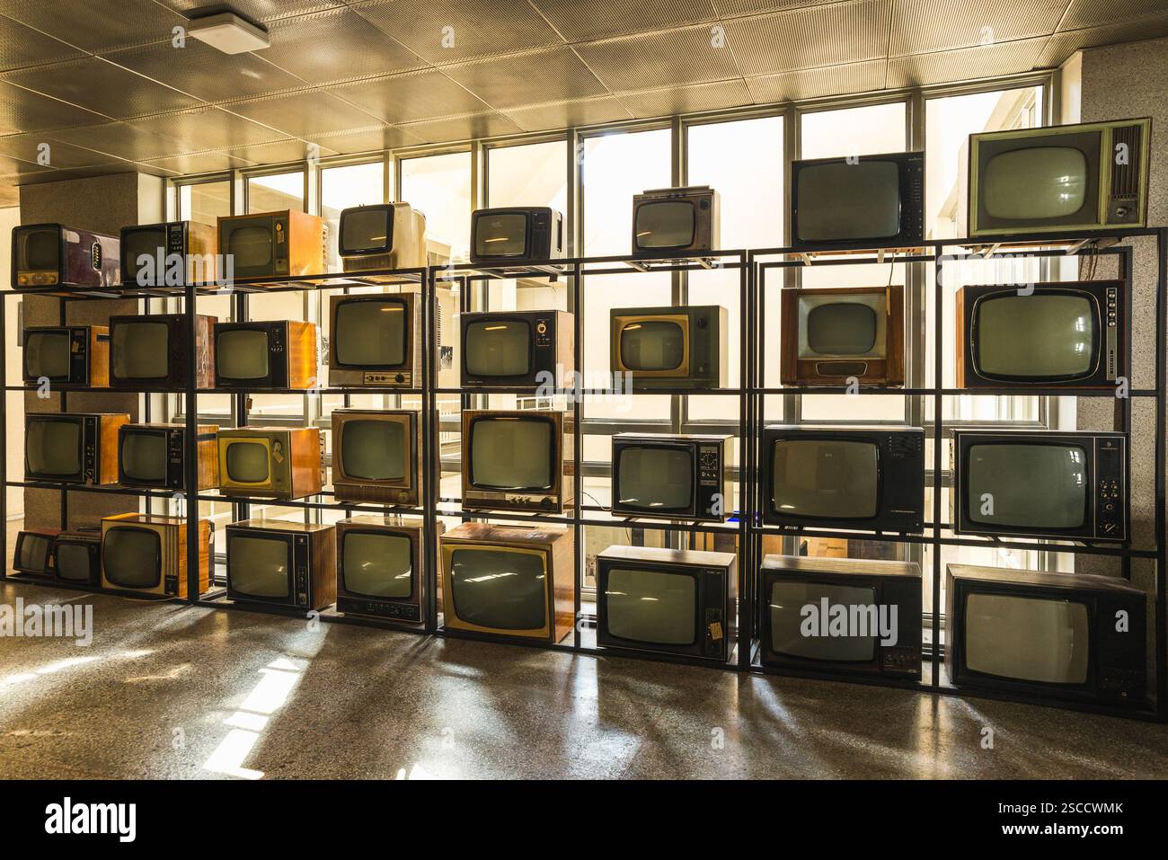 Display of Old Analog Television TV Sets Stock Photo - Alamy