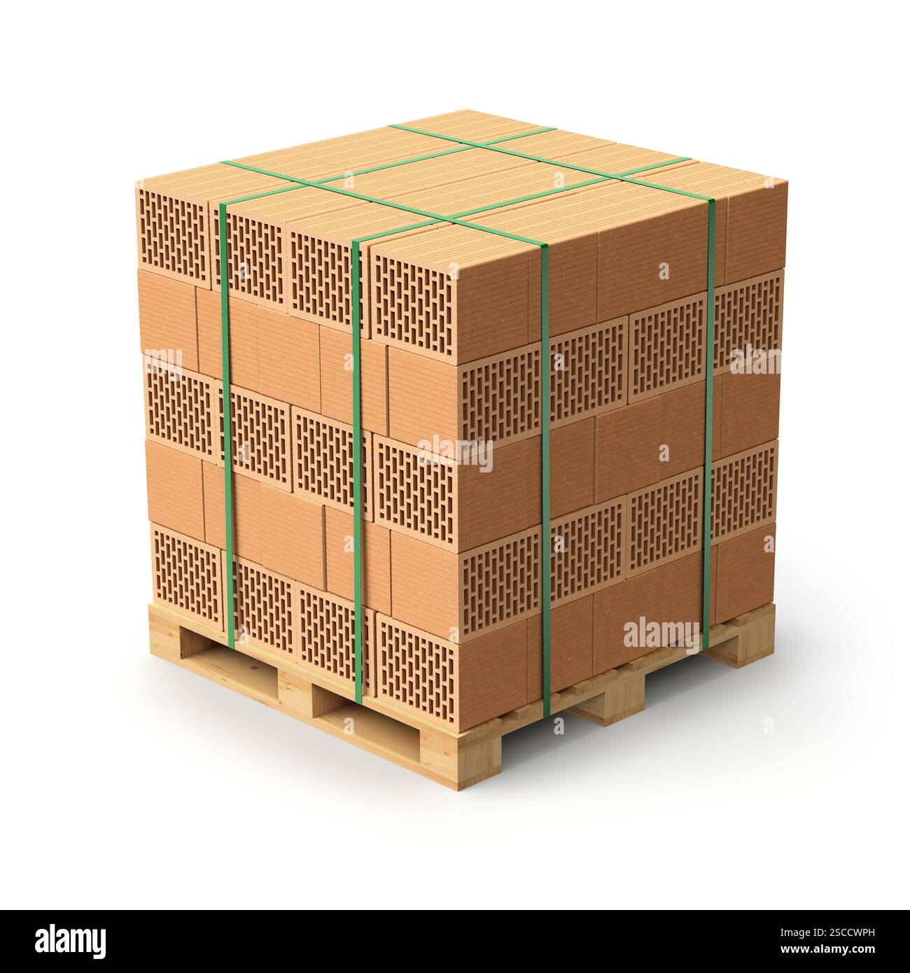 Hollow clay blocks on the pallet Stock Photo - Alamy