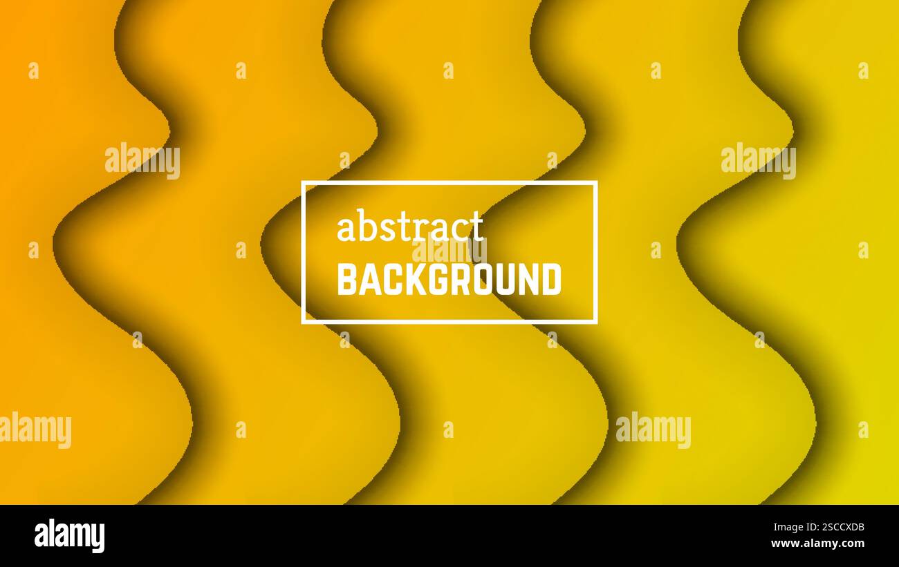 Abstract minimal wave geometric background. Yellow wave layer shape for ...