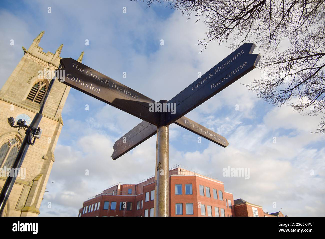 Four way sign post in Chester, Cheshire, UK Stock Photo - Alamy