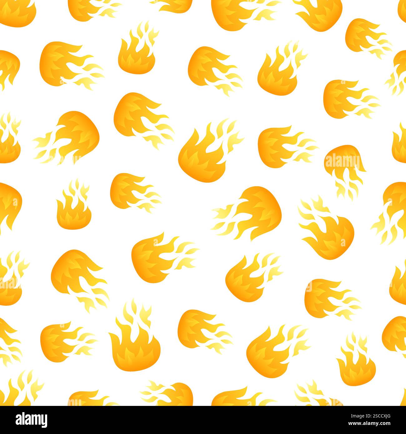 Seamless pattern with fire flame on white background. Vector ...