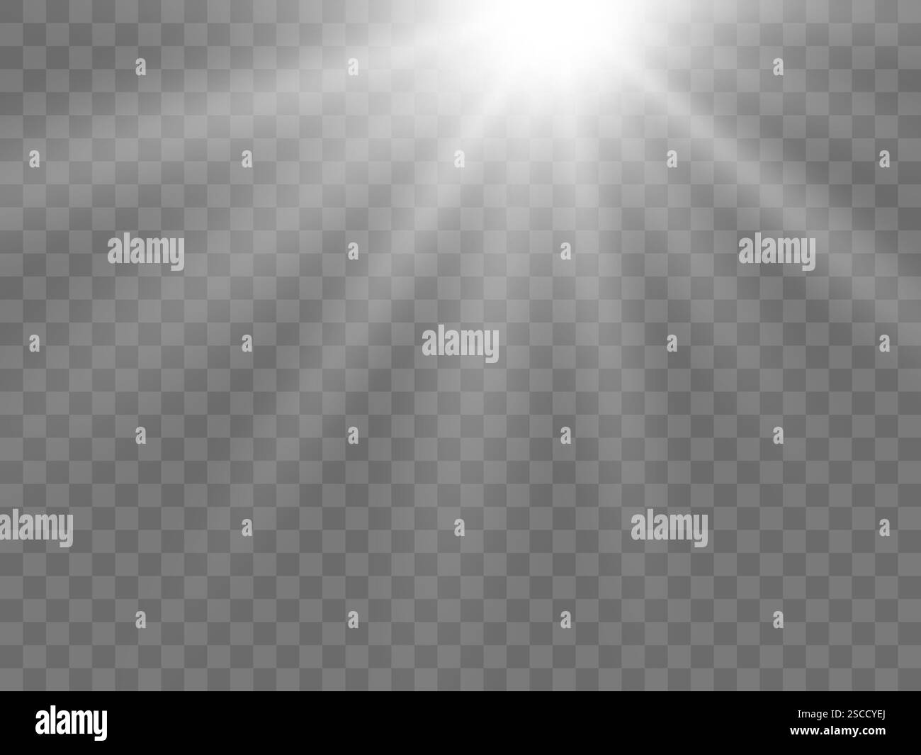 Sunlight on a transparent background. Isolated white rays of light ...