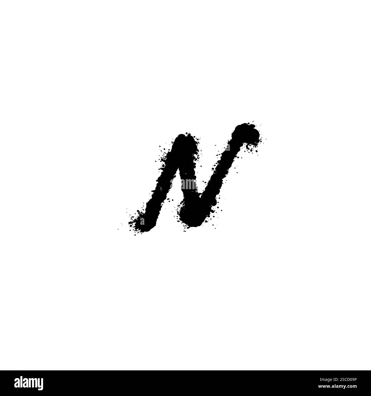 Graffiti letter N, modern logo concept, rough spray paint handdrawn ...
