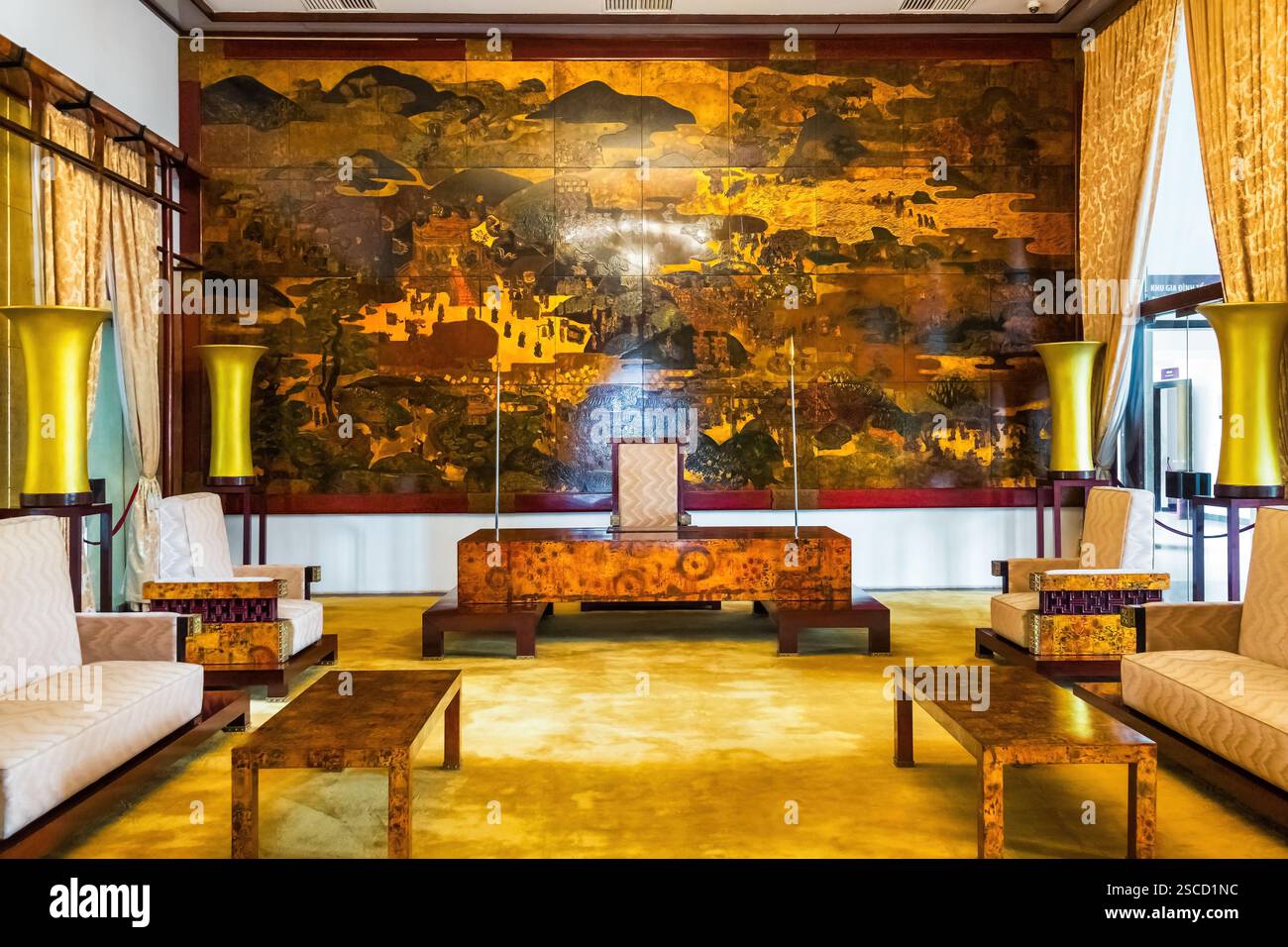 Reception room inside the Independence Palace in Ho Chi Minh City ...