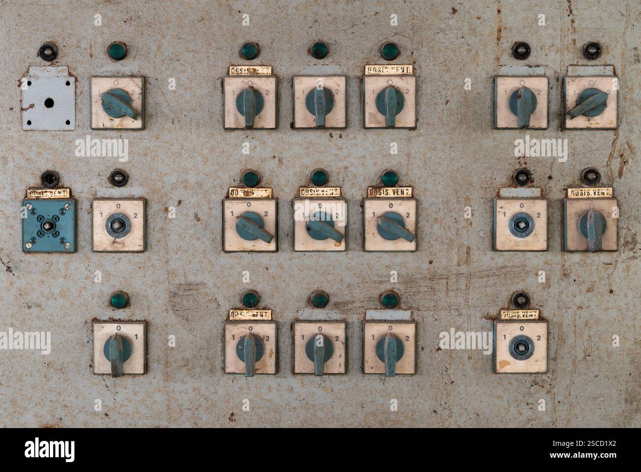 Broken electrical box with rotary switches, industrial switch box Stock ...