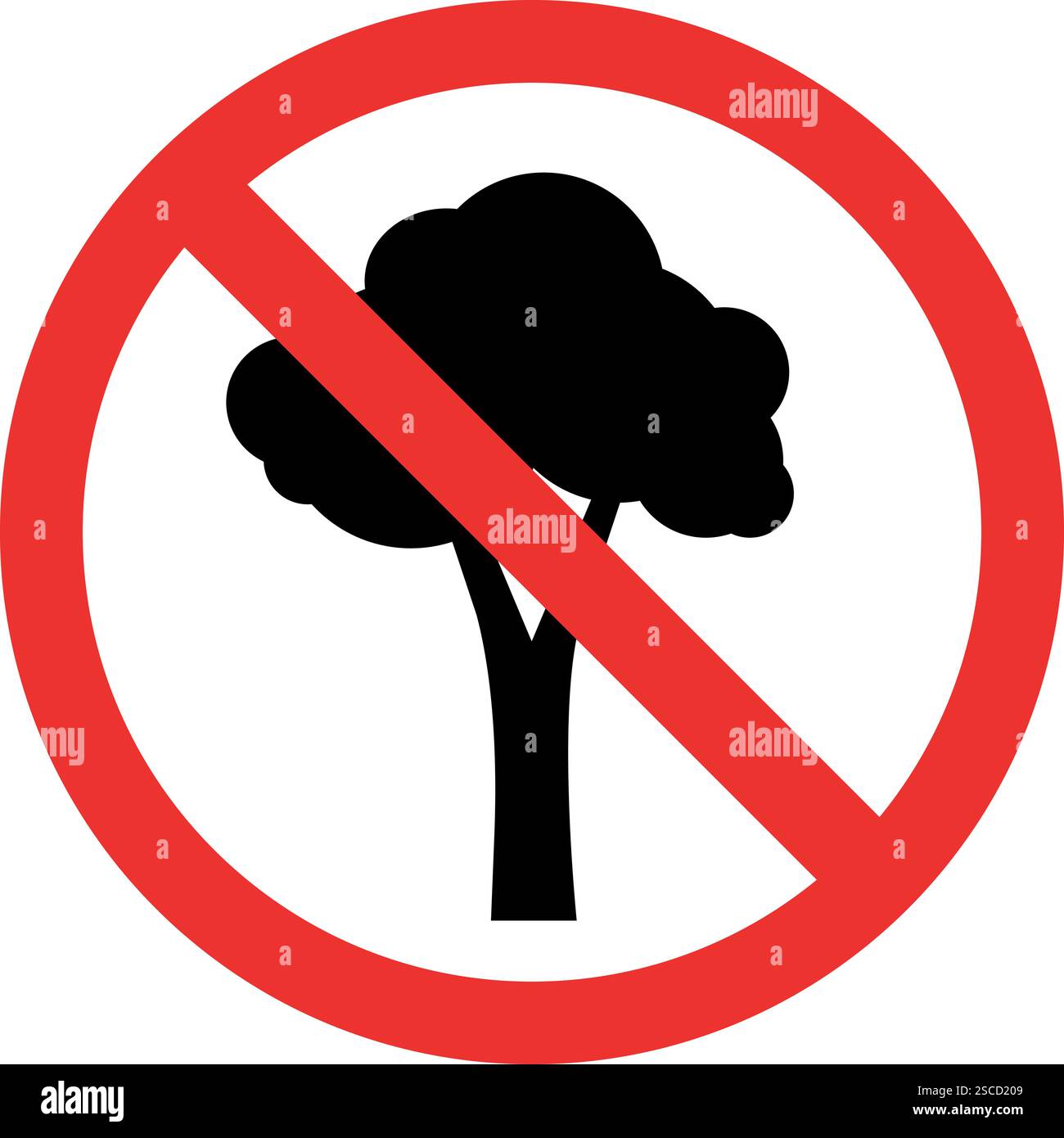 Cutting trees prohibited sign. Forbidden Signs and Symbols Stock Vector ...