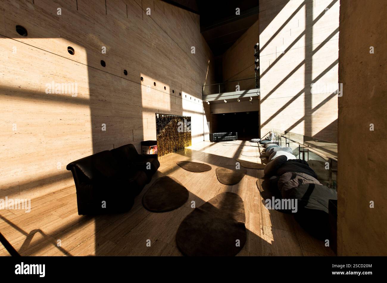 Hall for visitors and large windows in the CCCB, designed by Albert ...