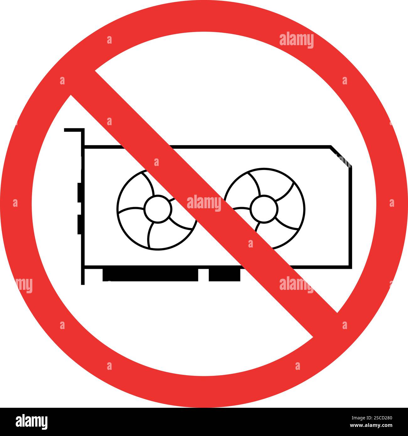 No video card sign. Forbidden Signs and Symbols Stock Vector Image ...