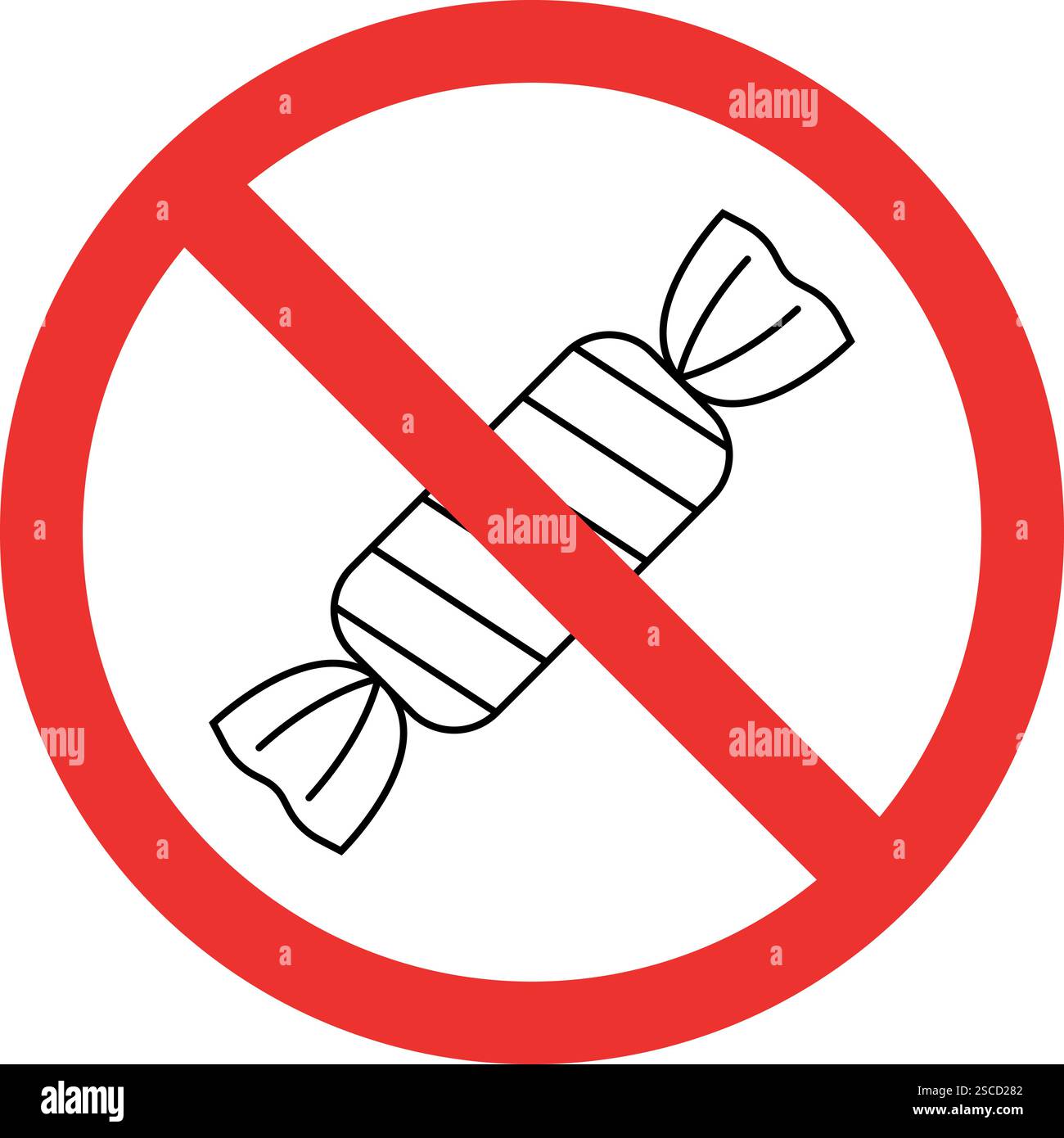 No candy sign. Forbidden Signs and Symbols Stock Vector Image & Art - Alamy