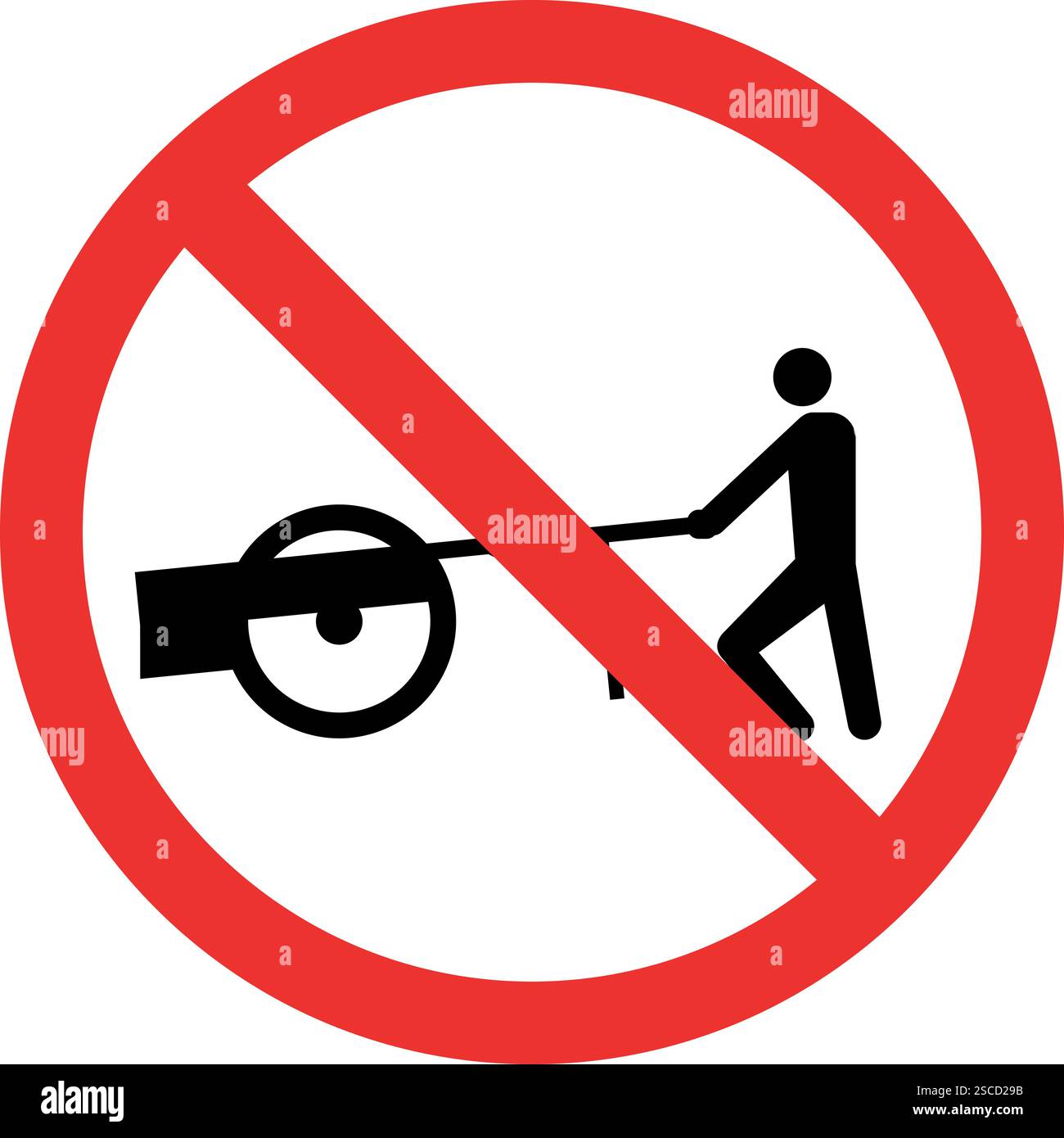 No Wheel barrow sign. Handcarts prohibited area. Traffic Signs and ...