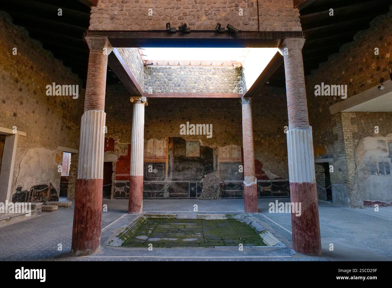 The ruins of an ancient Roman villa in Castellammare di Stabia, Italy ...
