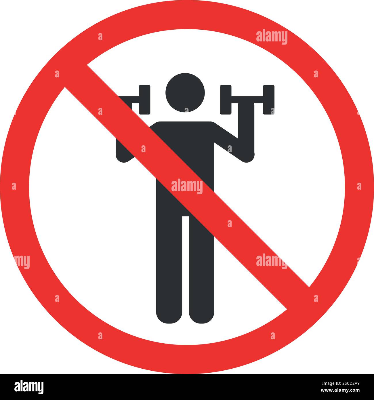 No Gym sign or No Dumbbell sign. Sports Signs and Symbols Stock Vector ...