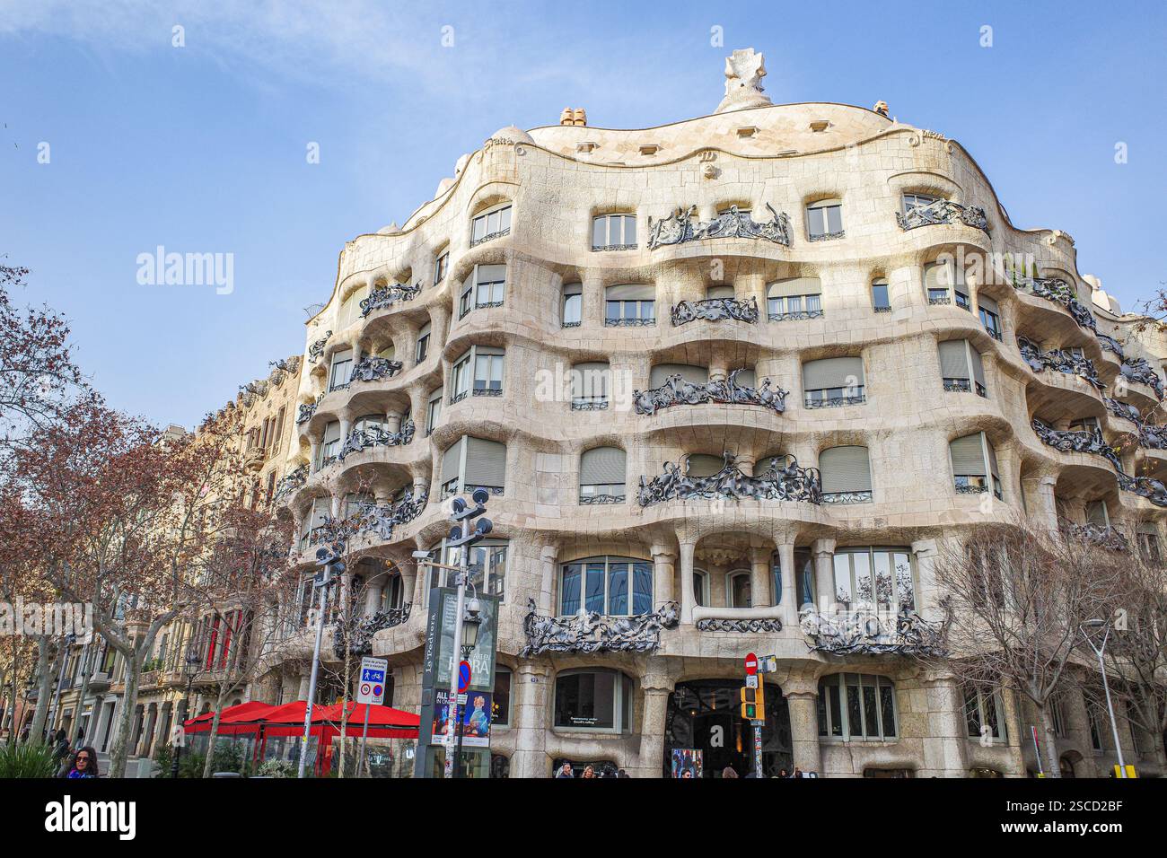 Barcelona, Spain - 2 Feb, 2025: The Casa Mila or La Pedrera apartment ...