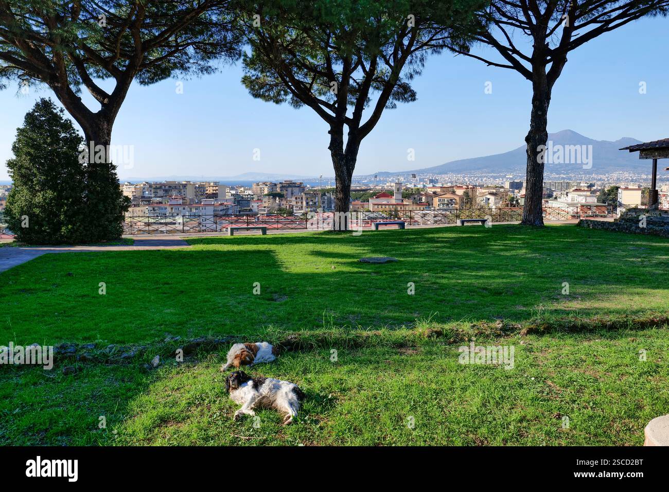 The landscape seen from the ruins of an ancient Roman villa in ...