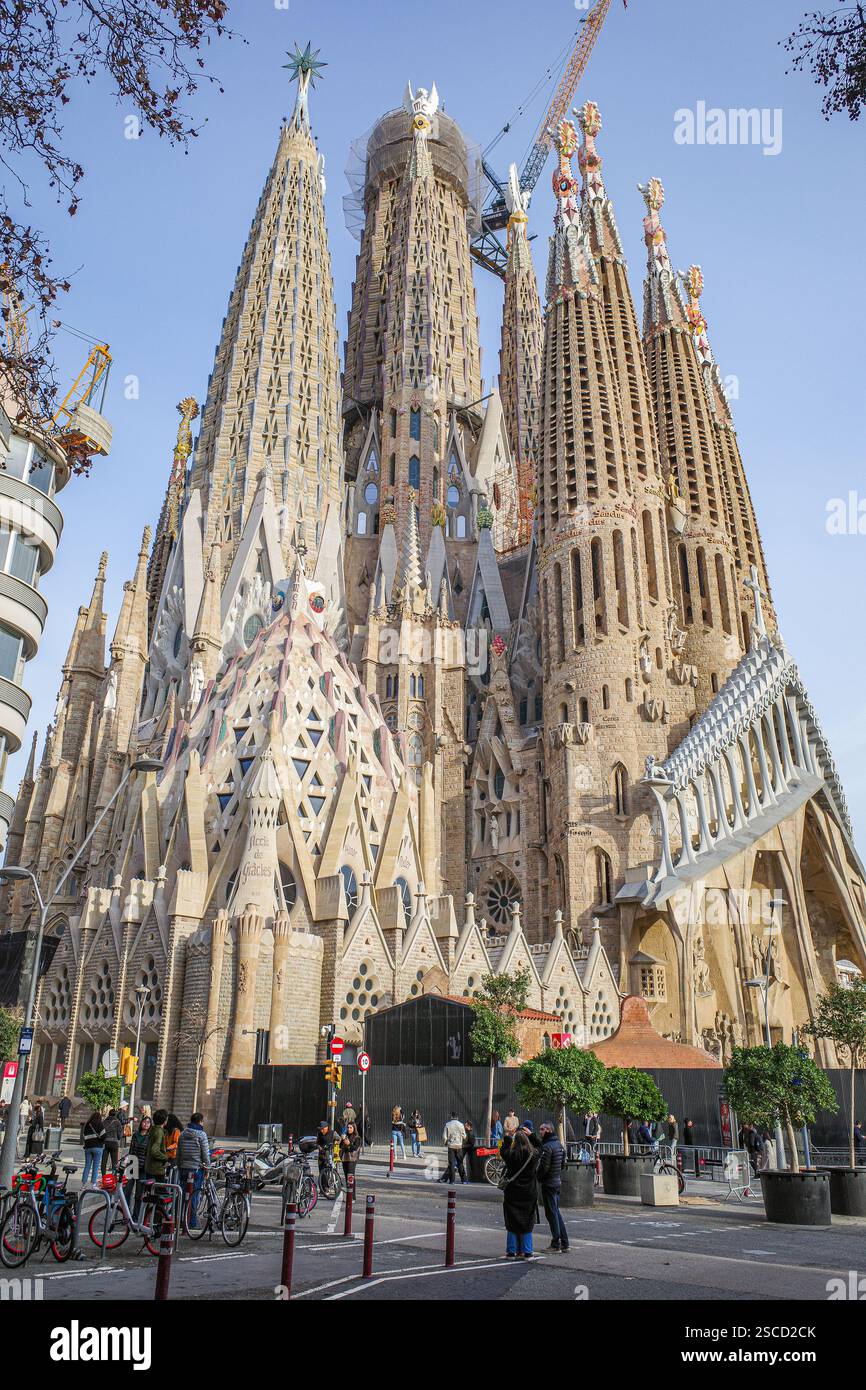 Barcelona, Spain - 2 Feb, 2025: Exterior of the La Sagrada Familia by ...