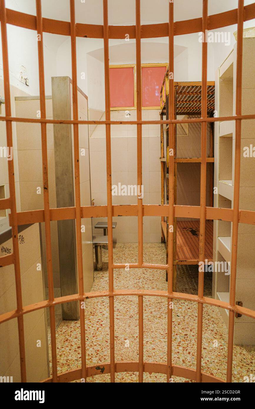 Barcelona, Spain - 2 Feb 2025: Prison cells at the Centre Cultural La ...