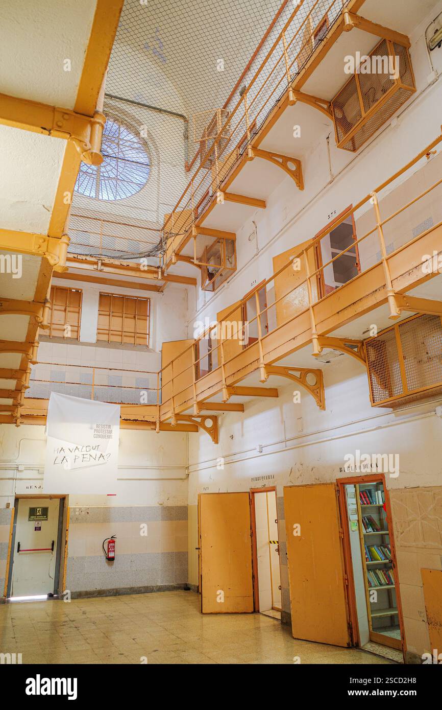 Barcelona, Spain - 2 Feb 2025: Prison cells at the Centre Cultural La ...