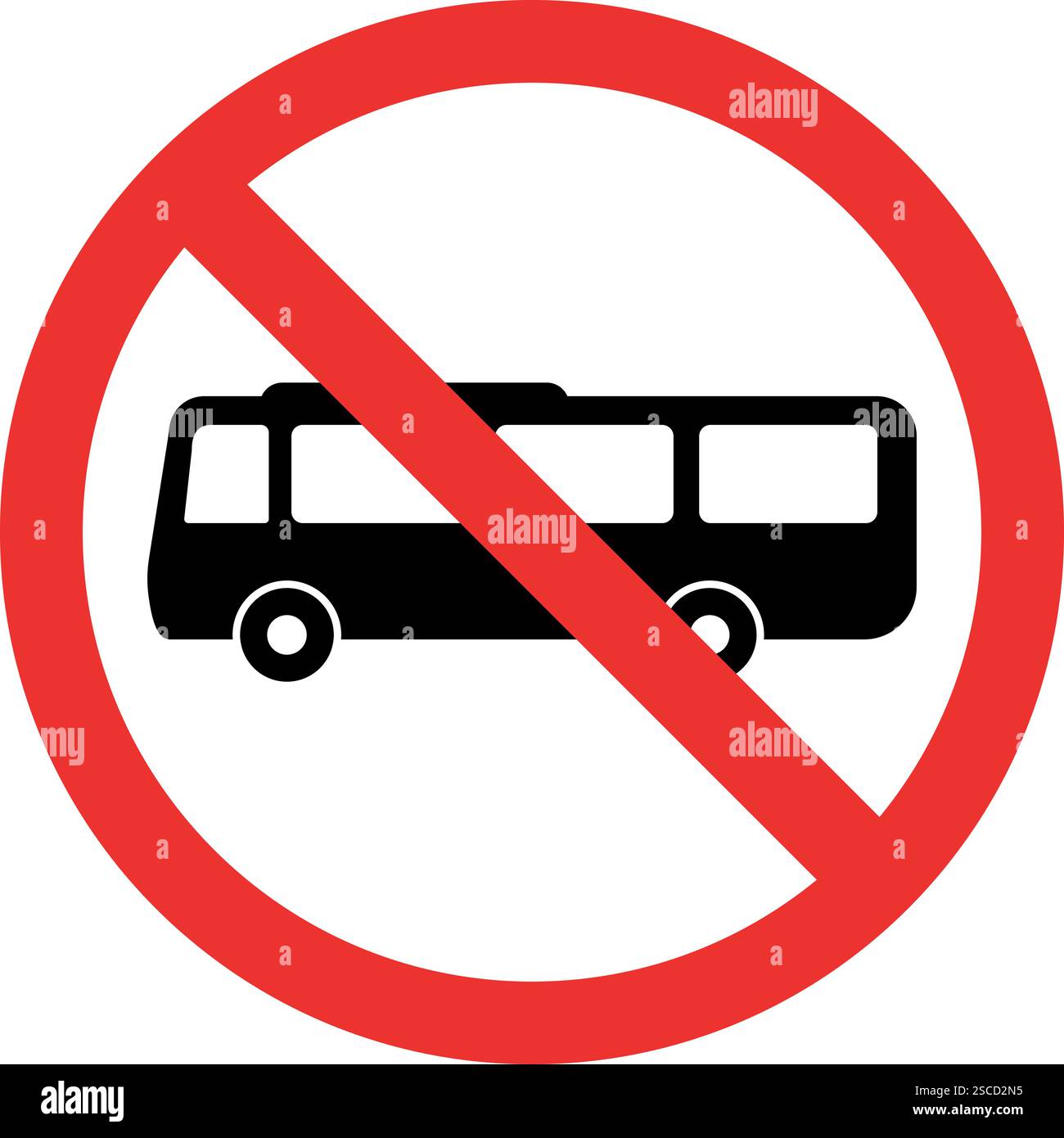 No Bus Service sign or Buses Prohibited symbol. Forbidden signs and ...