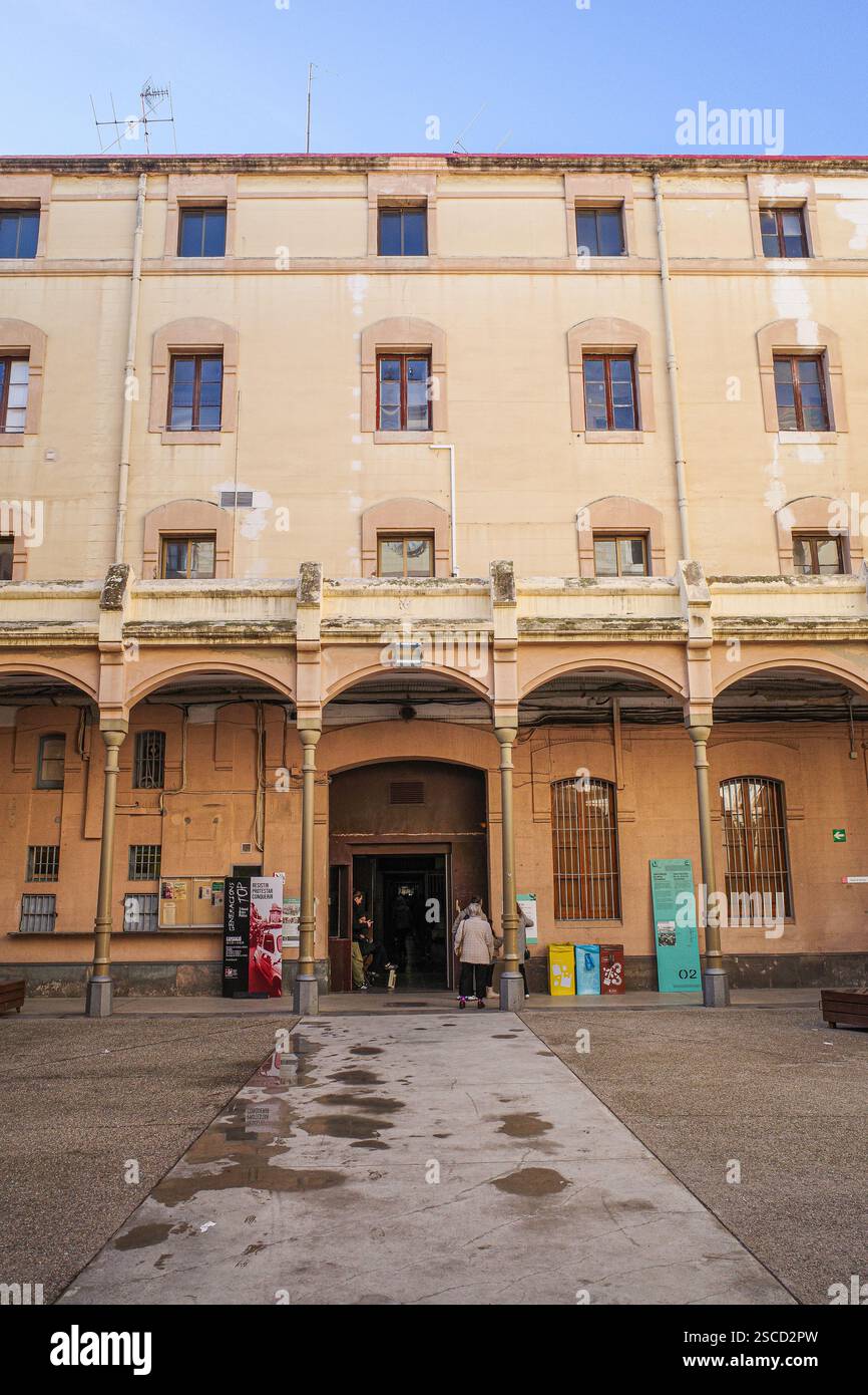 Barcelona, Spain - 2 Feb 2025: Entrance courtyard of the Centre ...