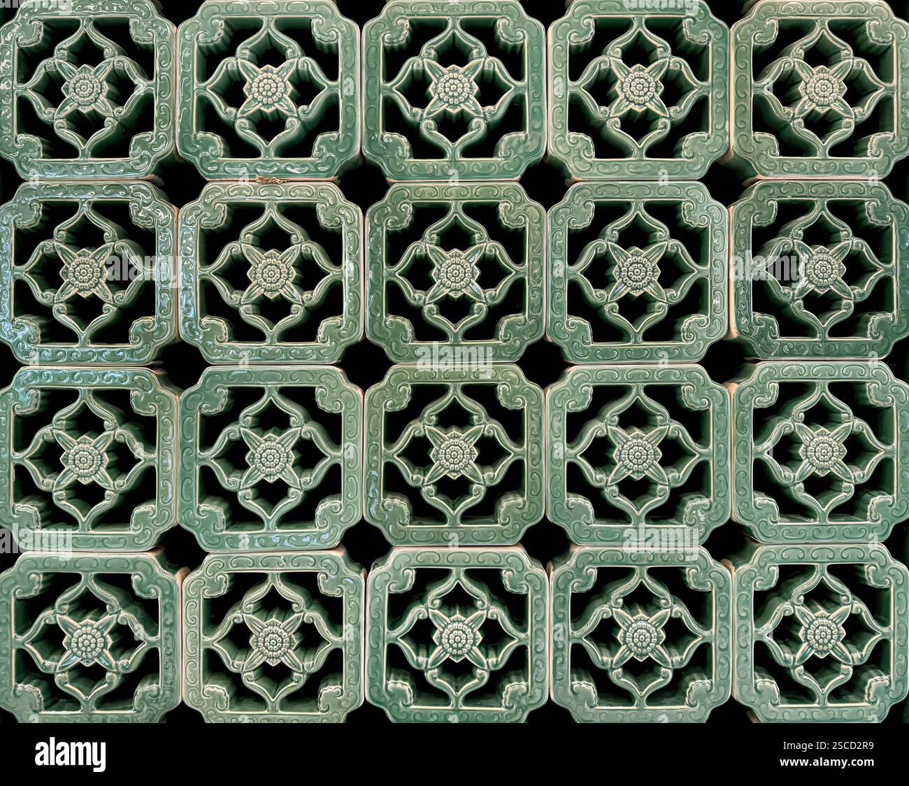 Close up pattern of moulded clay or ceramic latticework, or simply ...
