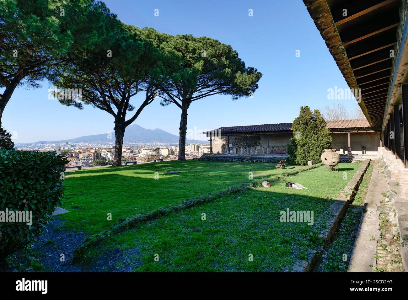 The landscape seen from the ruins of an ancient Roman villa in ...