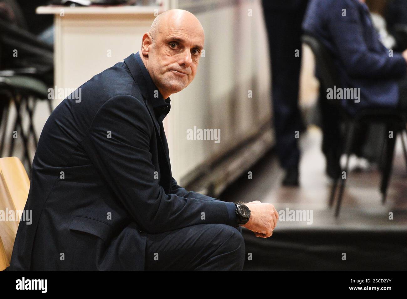 Brno, Czech Republic. 06th Feb, 2025. Head coach of Greece team Petros ...