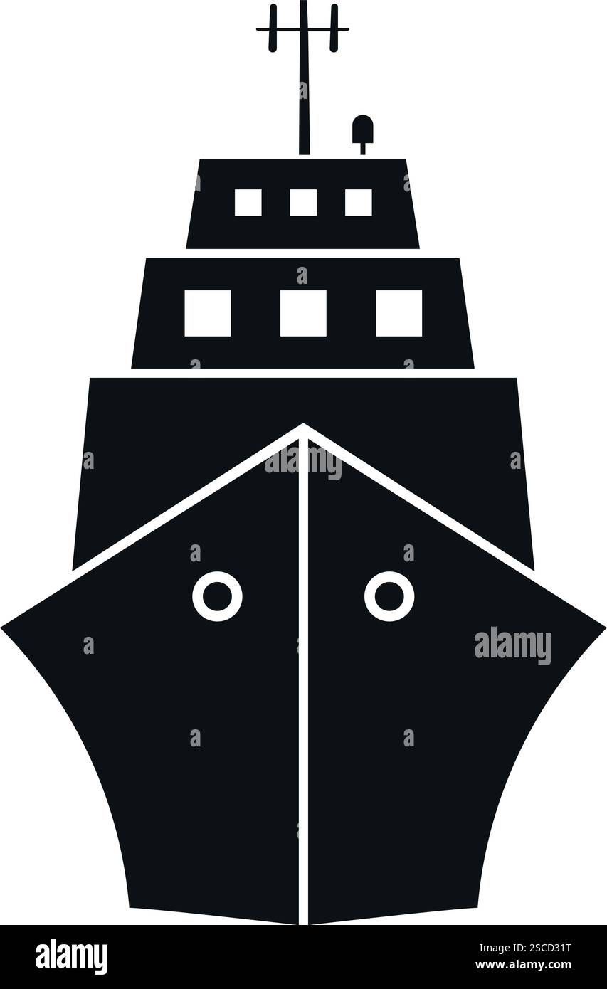 Ship front view icon sign. Transport signs and symbols Stock Vector ...