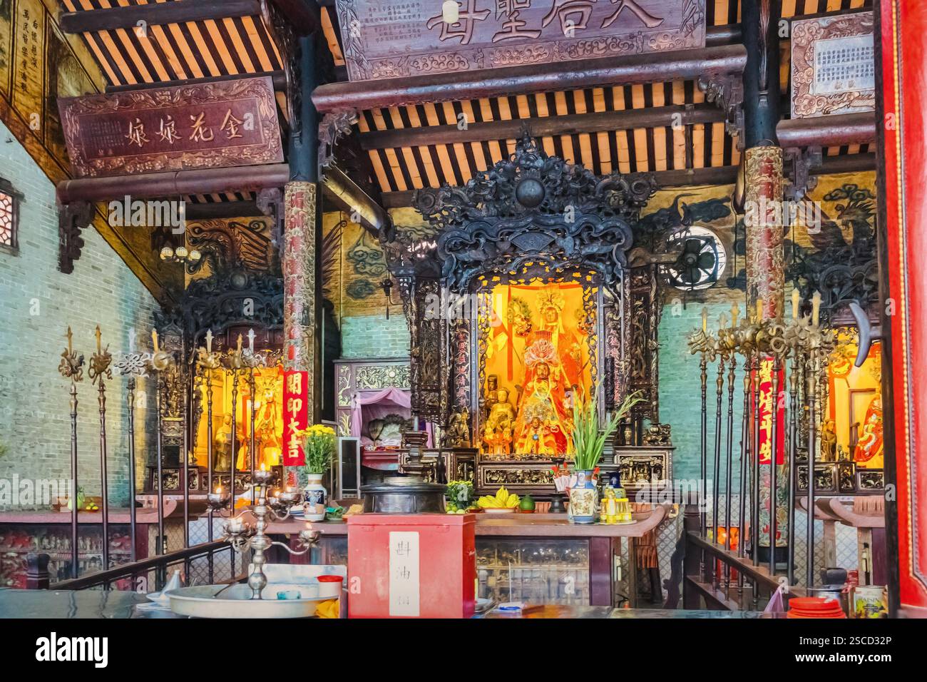 Altar to Goddess Mazu at Tue Thanh Assembly Hall (Thien Hau Temple) in ...