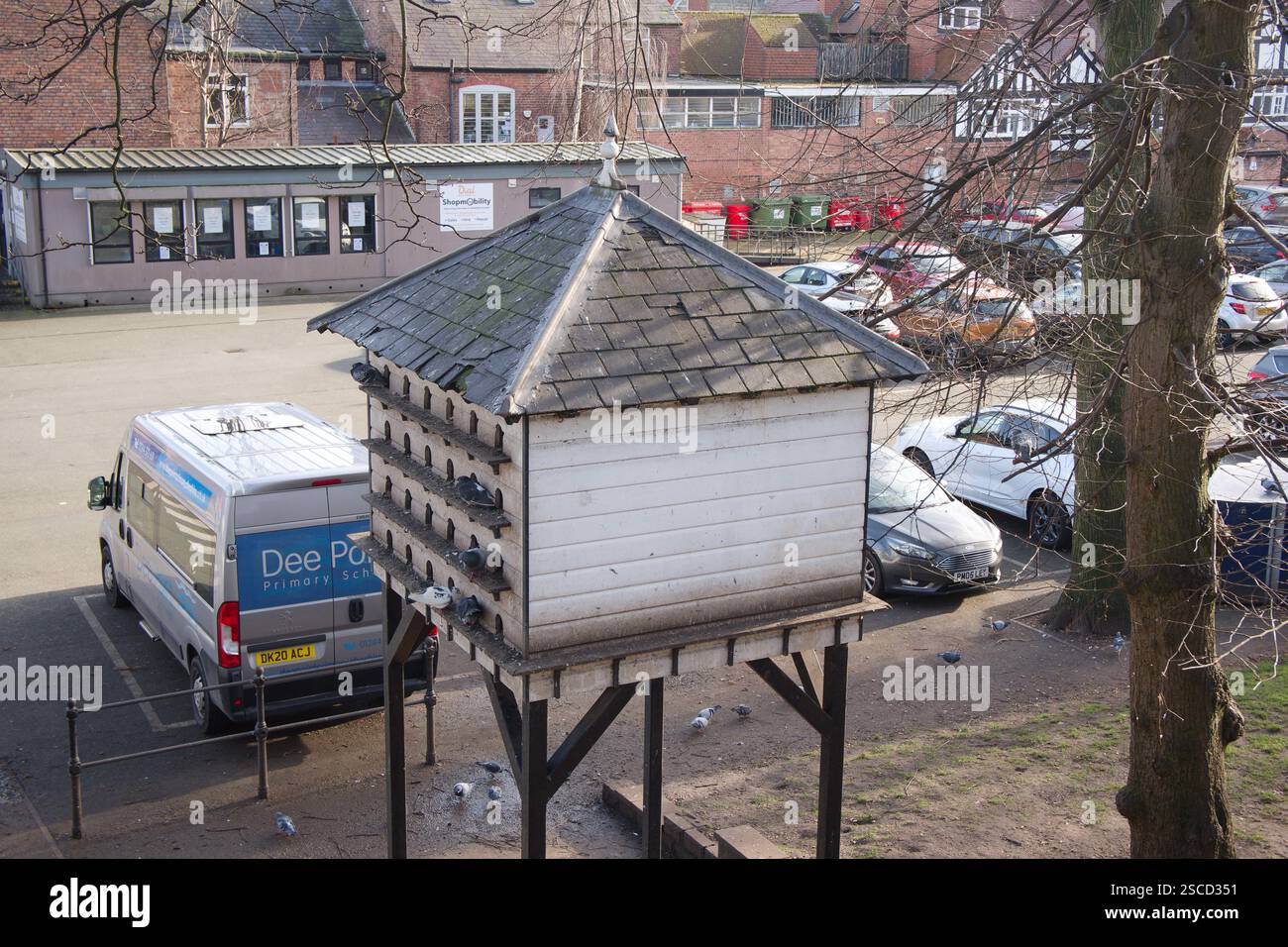 Large urban dovecote for pigeons Stock Photo - Alamy
