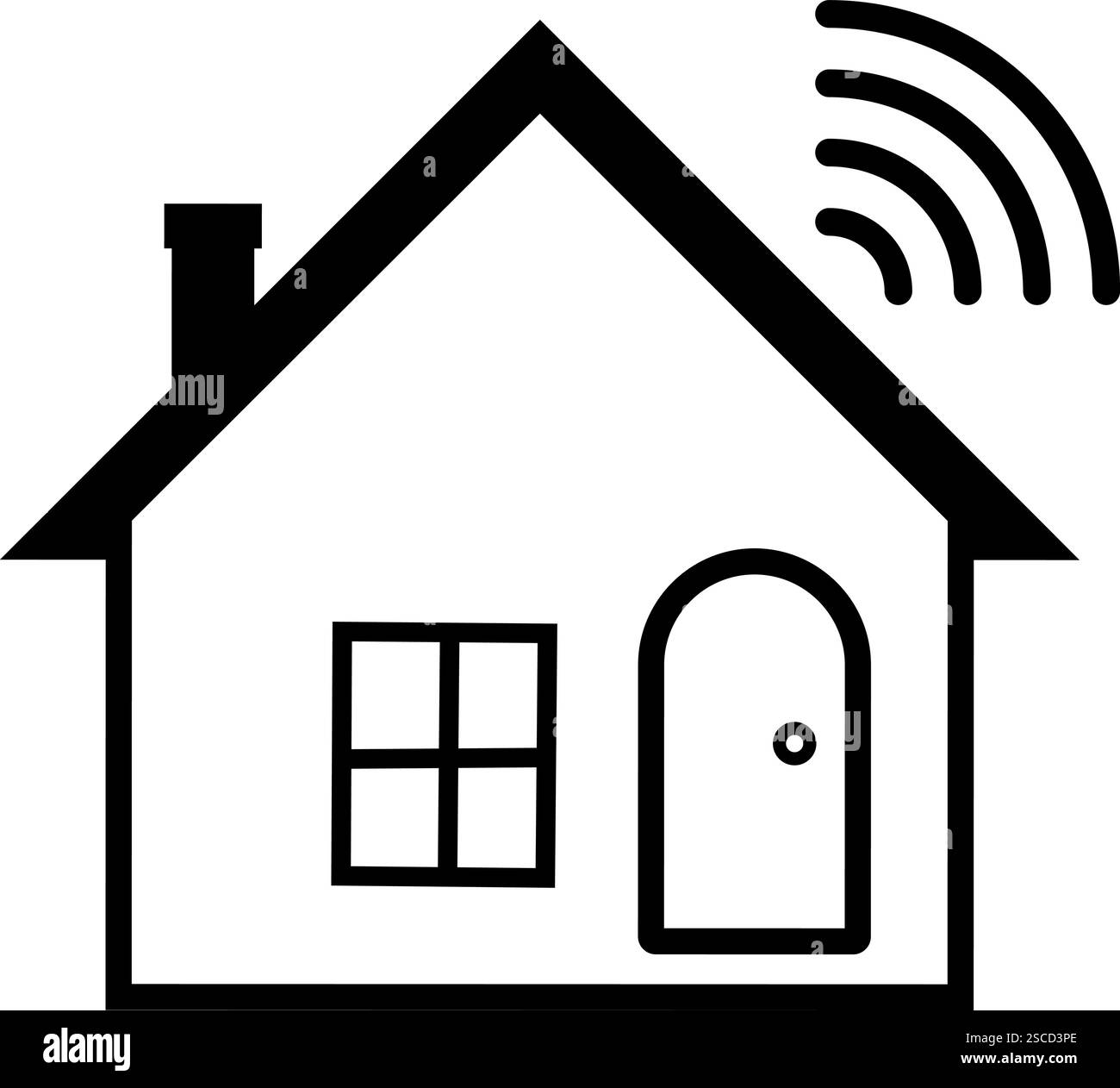 Smart home automation system concept Black and White Stock Photos ...