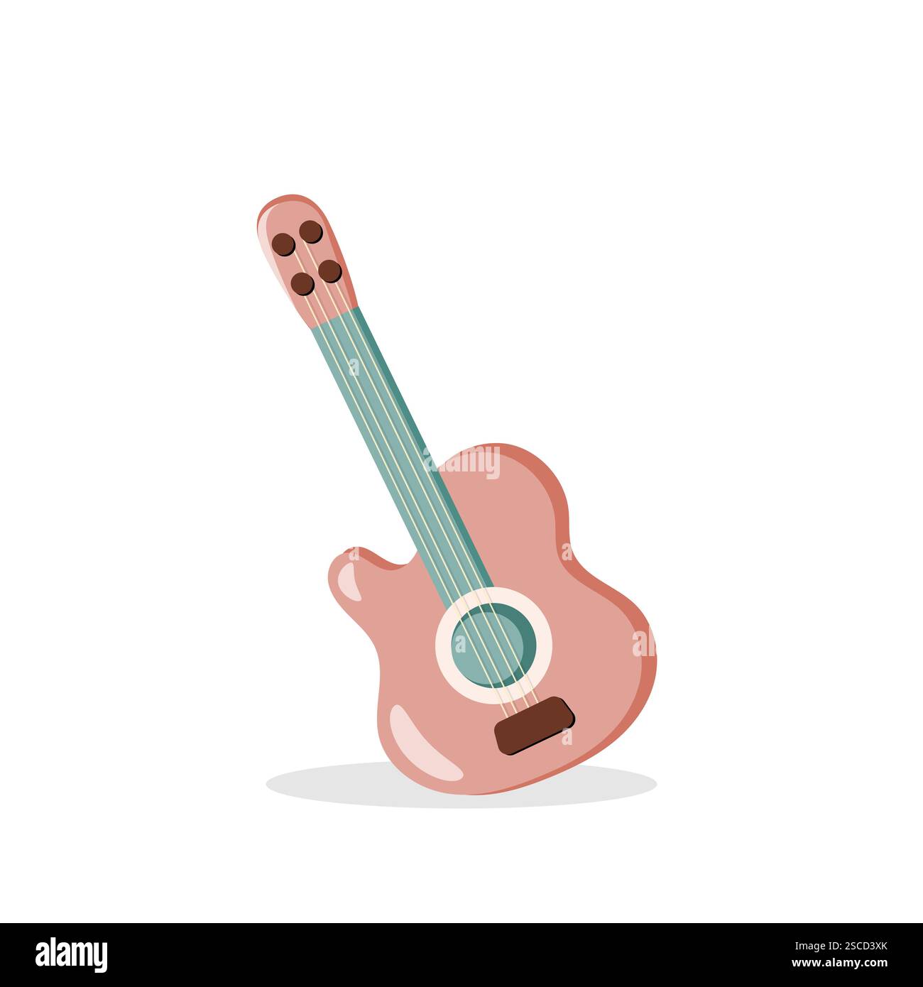 Retro guitar illustration, isolated on white background Stock Vector ...