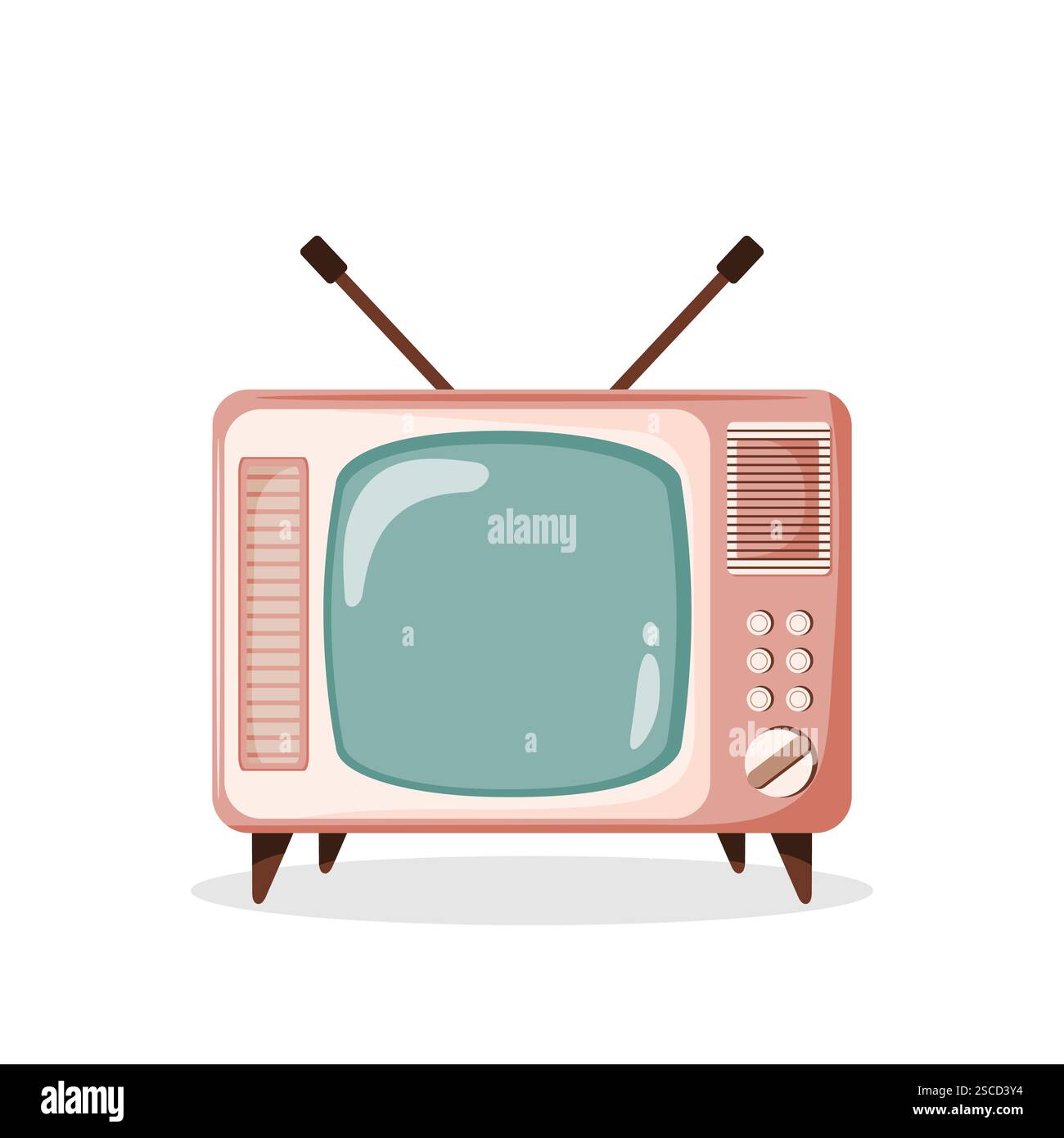 Retro TV vector illustration isolated on white background Stock Vector ...
