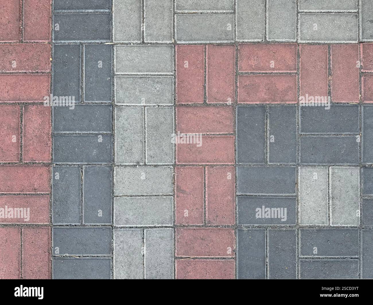 Hexagon outdoor paving stone tiles, dark grey, pink, and grey color ...