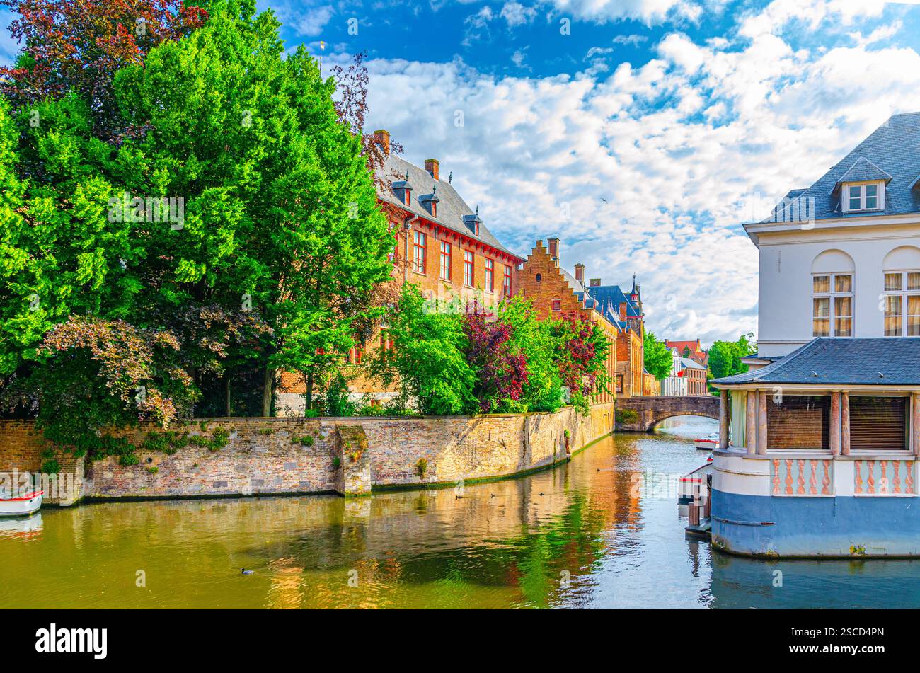 Stadhuis City Hall and restaurant in Brugge old town, Bruges historical ...