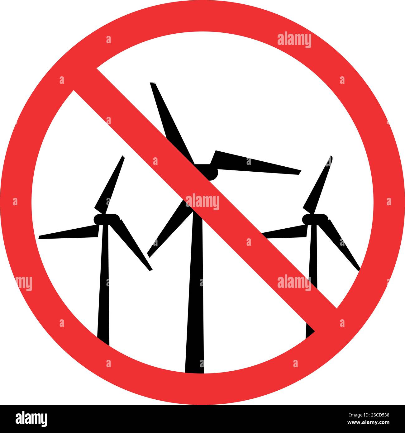 Stop wind turbine sign. Forbidden signs and symbols Stock Vector Image ...