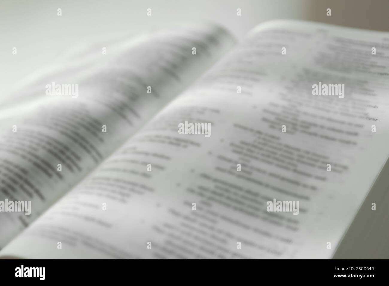 Open Holy Bible in English language, closeup Stock Photo - Alamy