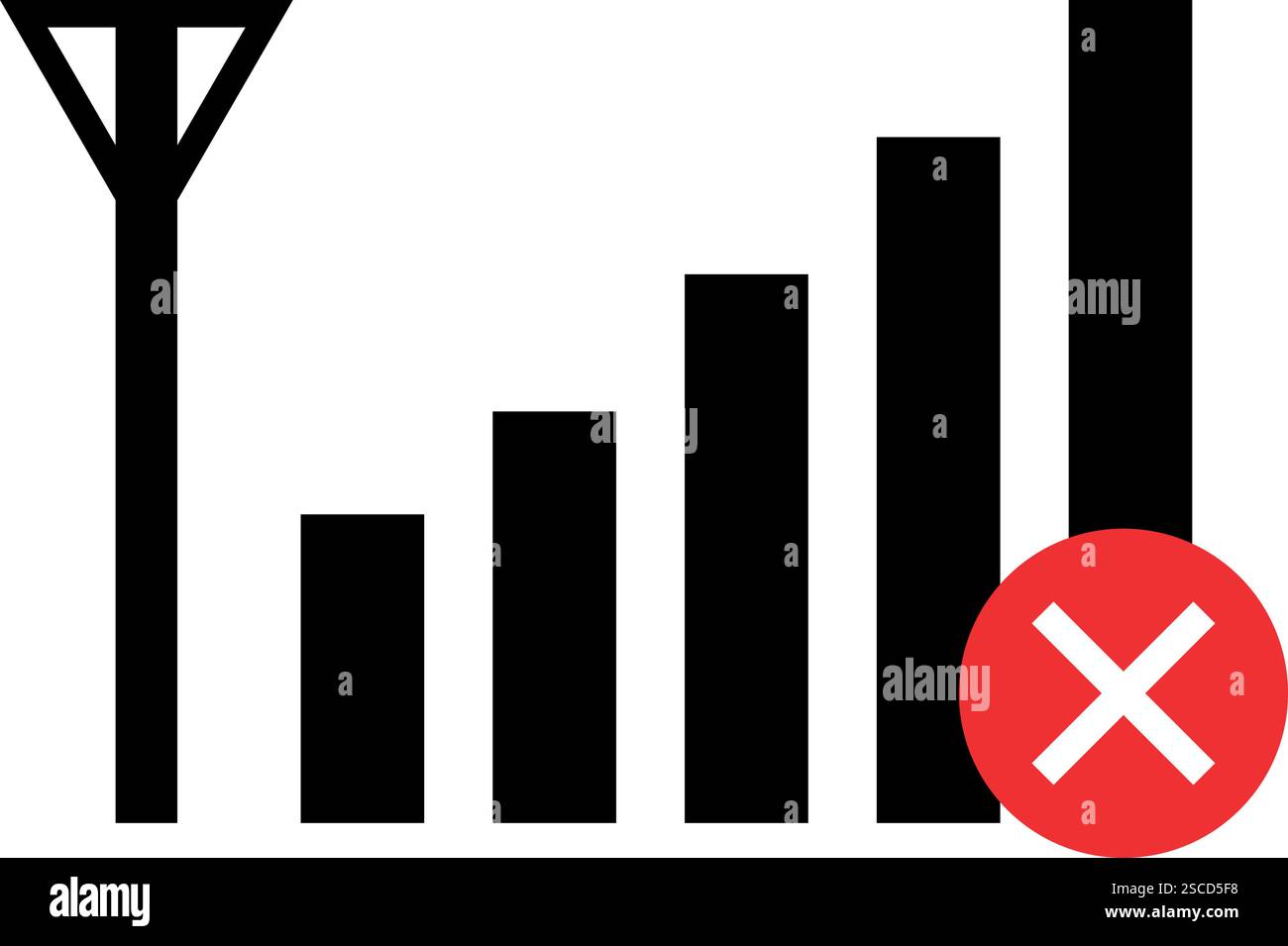 No mobile signal sign. Forbidden signs and symbols Stock Vector Image ...