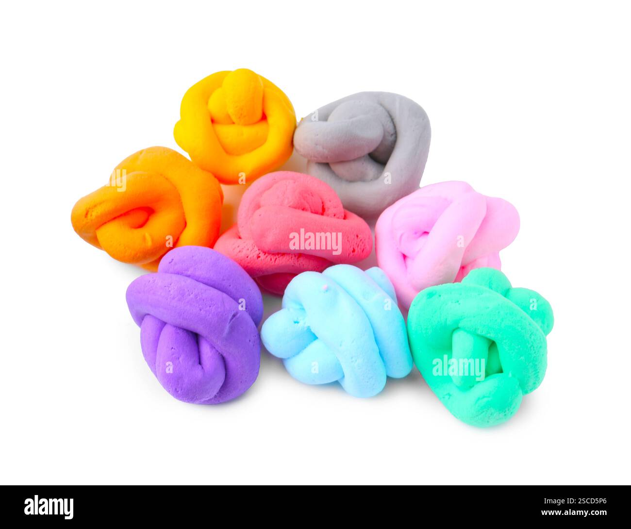 Different colorful play dough isolated on white Stock Photo - Alamy