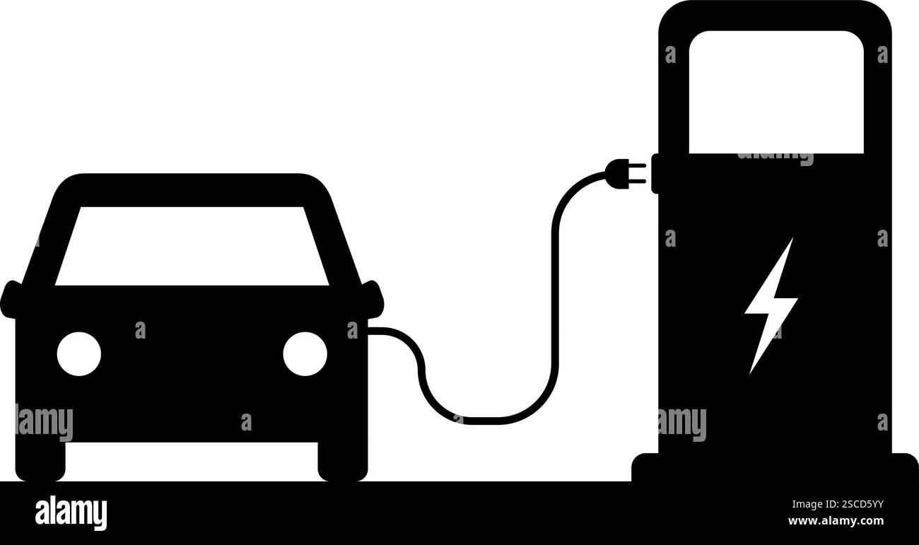 Electric car charging sign. Transport signs and symbols Stock Vector ...