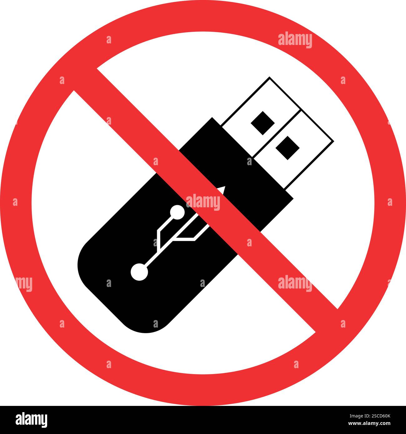 No pen drive sign. Do not use usb flash drive. Forbidden signs and ...
