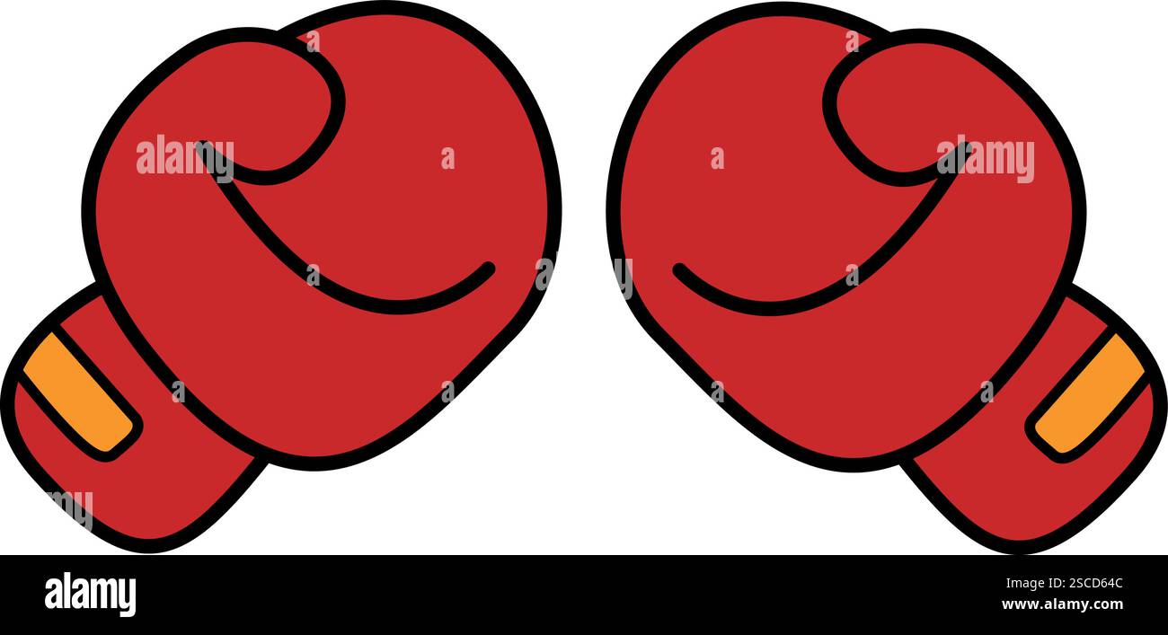 Boxing gloves icon sign. Red color. Sports signs and symbols Stock ...