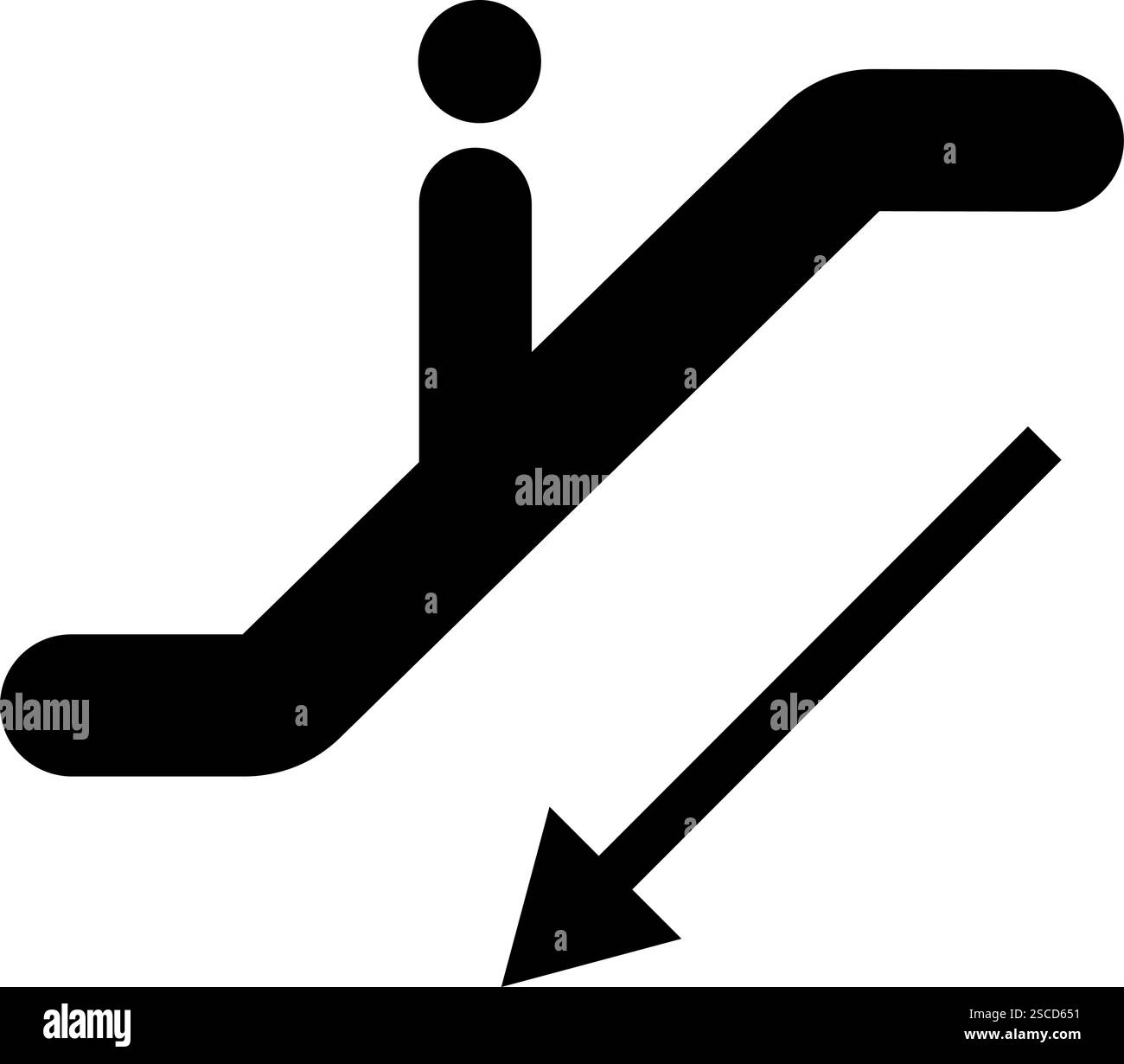 Escalator down arrow safety signs. Informatory signs and symbols Stock ...