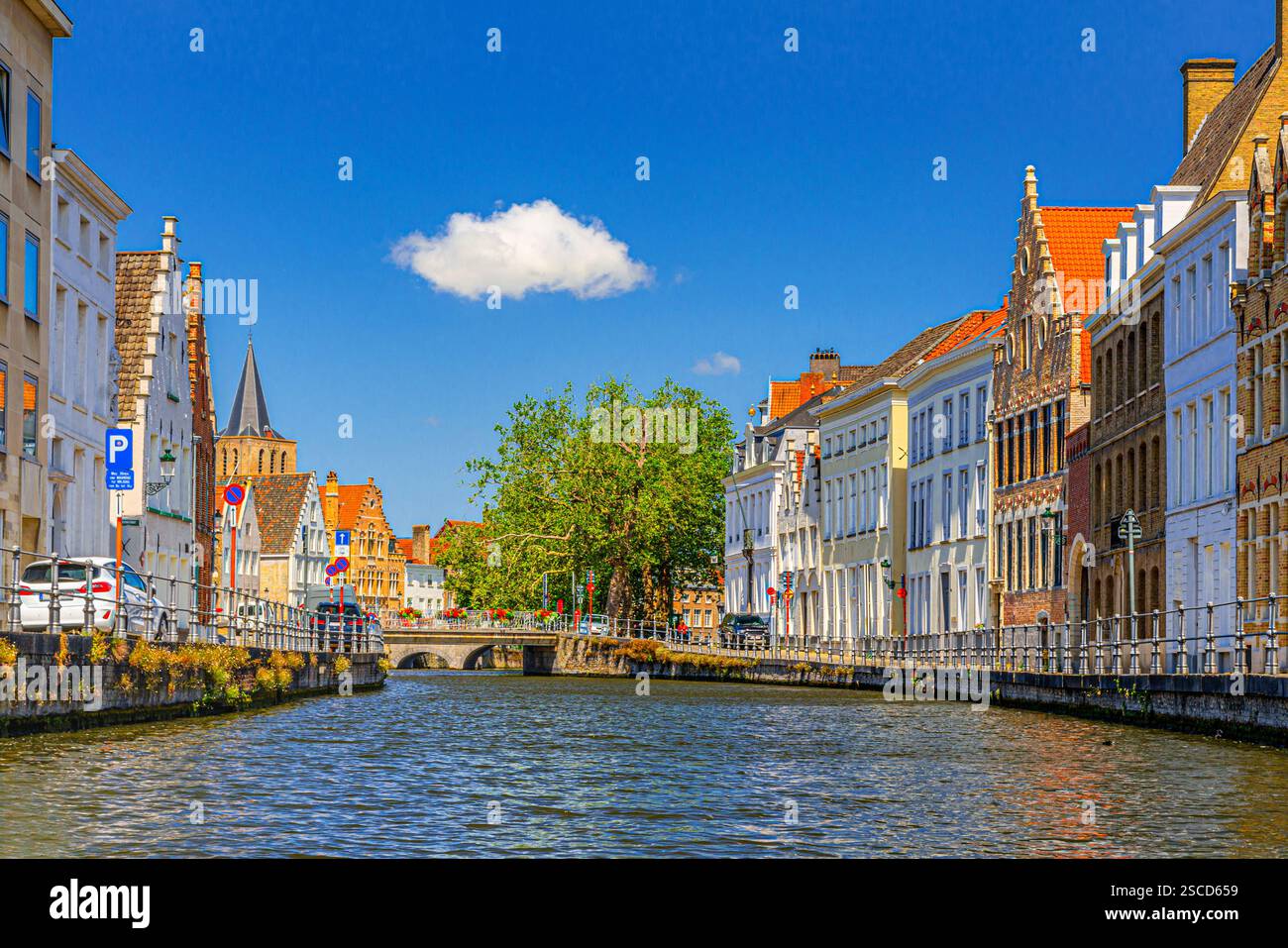 Sint Annarei water canal of Reie river with Strobrug Stro bridge ...